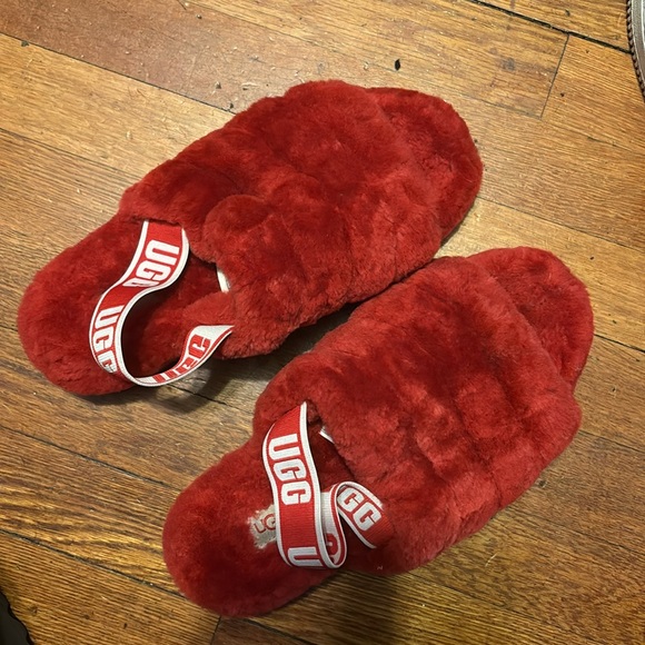 UGG | Shoes | Ugg Fluff Yeah Slide Red | Poshmark
